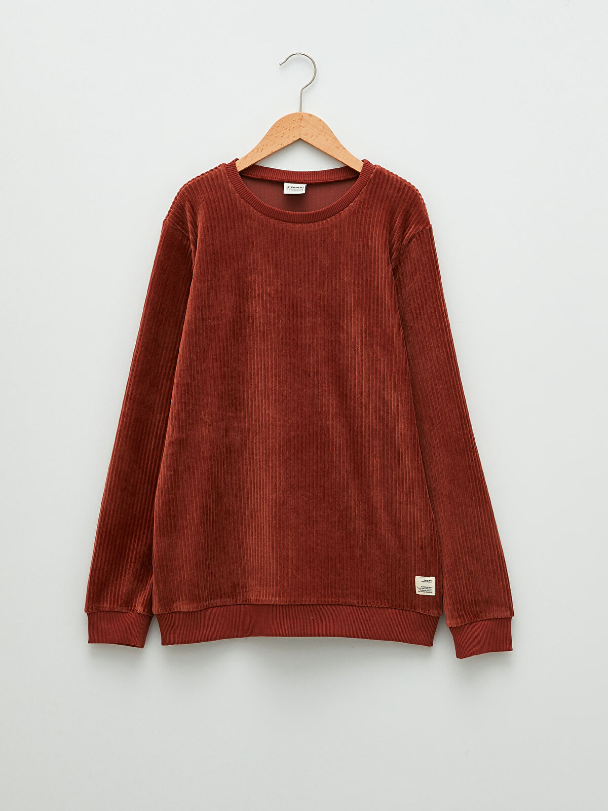 Bisiklet Yaka Basic Uzun Kollu Kadife Erkek Çocuk Sweatshirt