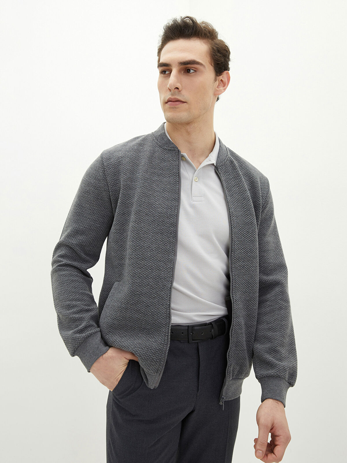 LCW CLASSIC Rahat Kalıp Kolej Yaka Uzun Kollu Erkek Spor Hırka