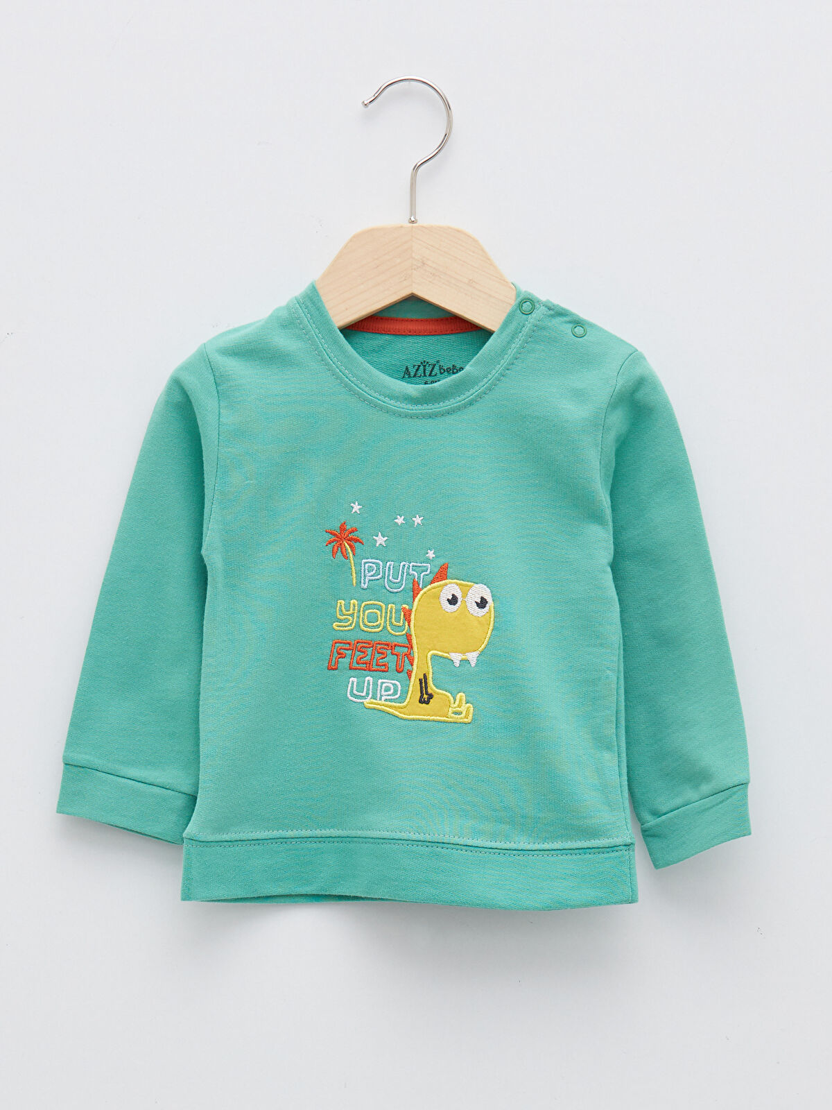 Aziz Bebe Bisiklet Yaka Uzun Kollu Erkek Bebek Sweatshirt