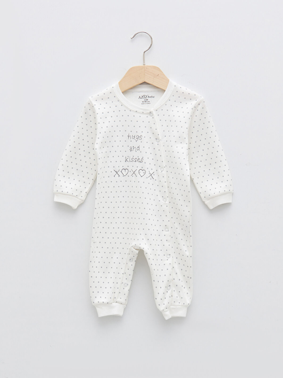 Aziz Bebe Bisiklet Yaka Uzun Kollu Baskılı Kız Bebek Tulum