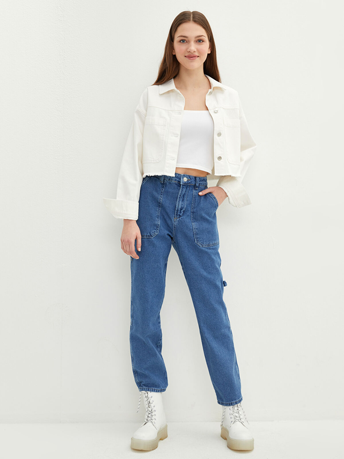 Normal Bel Standart Fit Cep Detaylı Rodeo Kadın Jean Pantolon