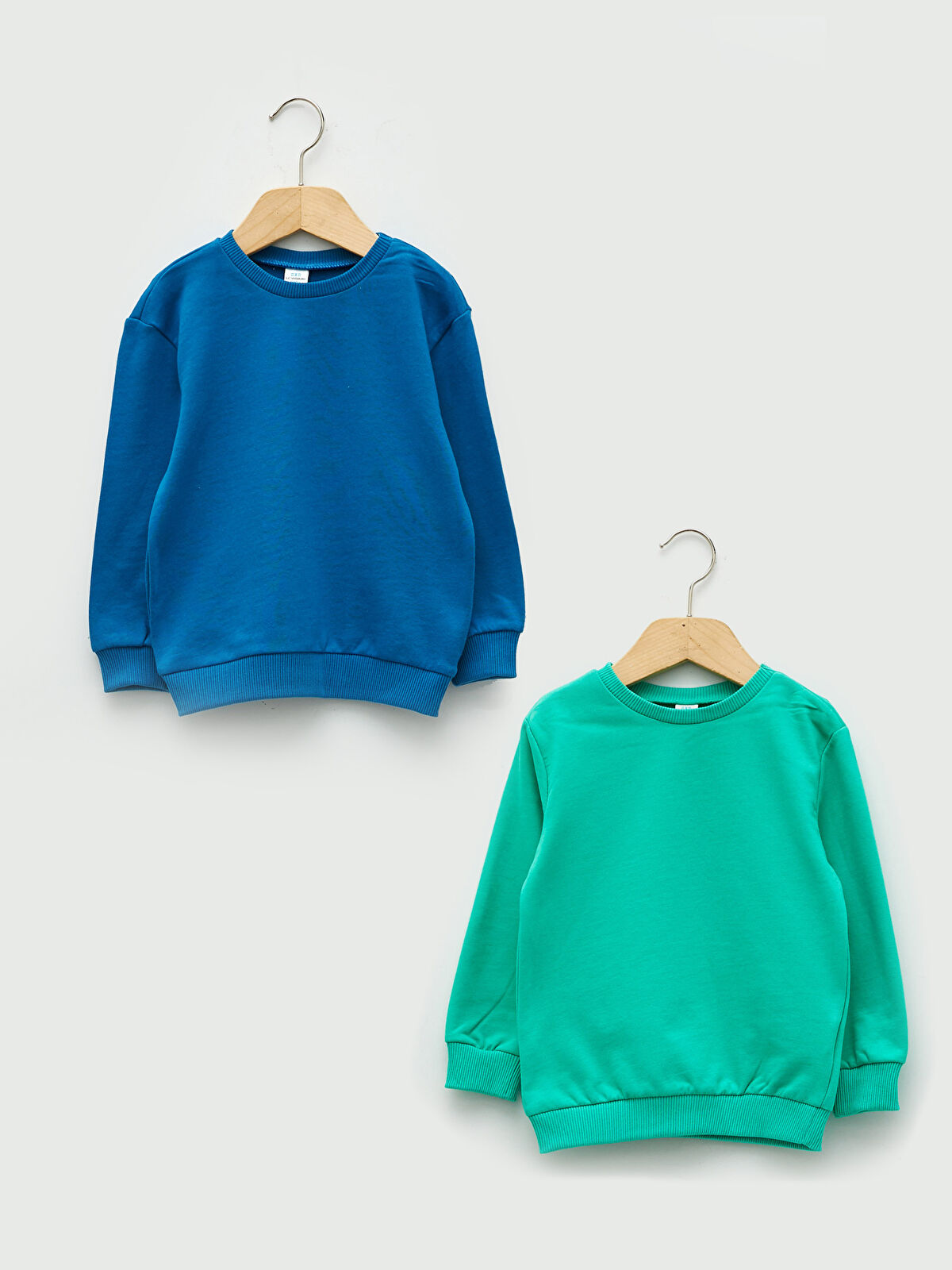 Bisiklet Yaka Uzun Kollu Basic Erkek Bebek Sweatshirt 2'li Bisiklet Yaka Uzun Kollu Basic Erkek Bebek Sweatshirt 2'li