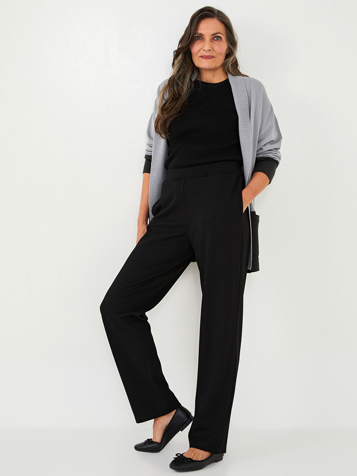 LCW GRACE Beli Lastikli Standart Fit Düz Kadın Pantolon