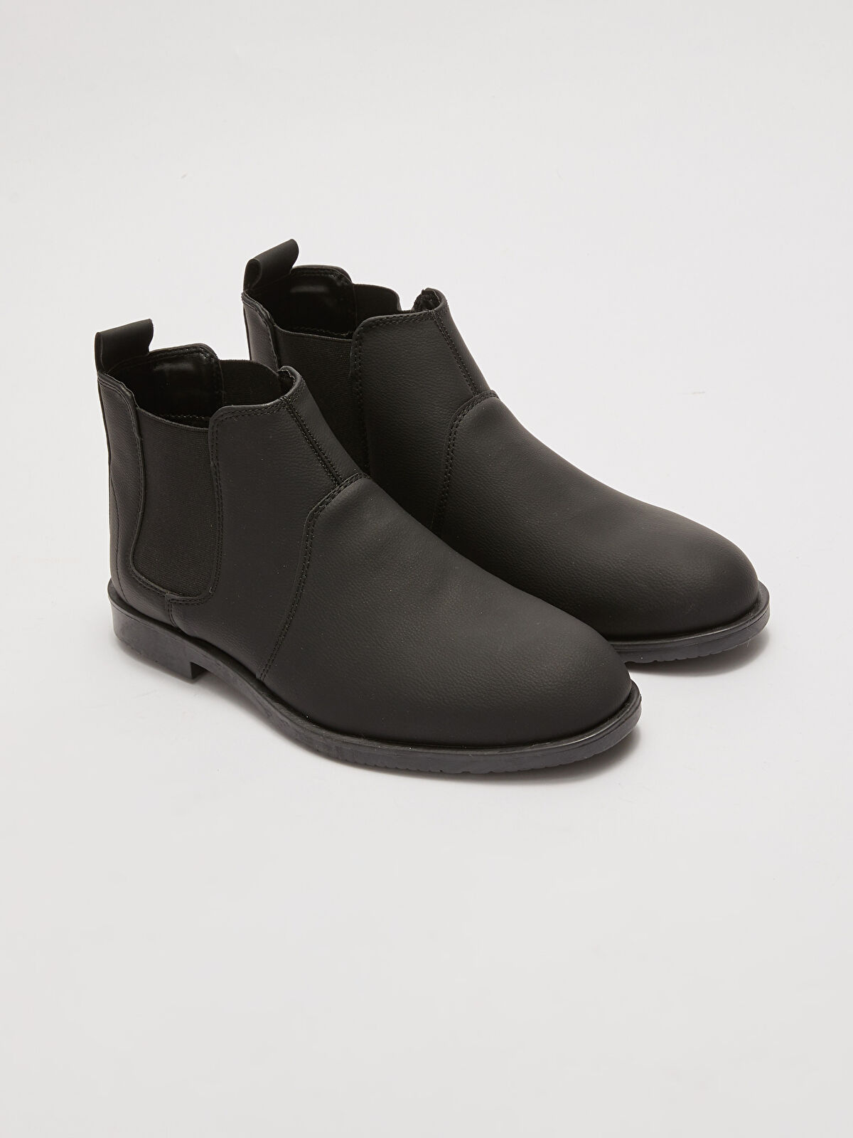 Deri Görünümlü Yanları Lastikli Erkek Bot Deri Görünümlü Yanları Lastikli Erkek Bot