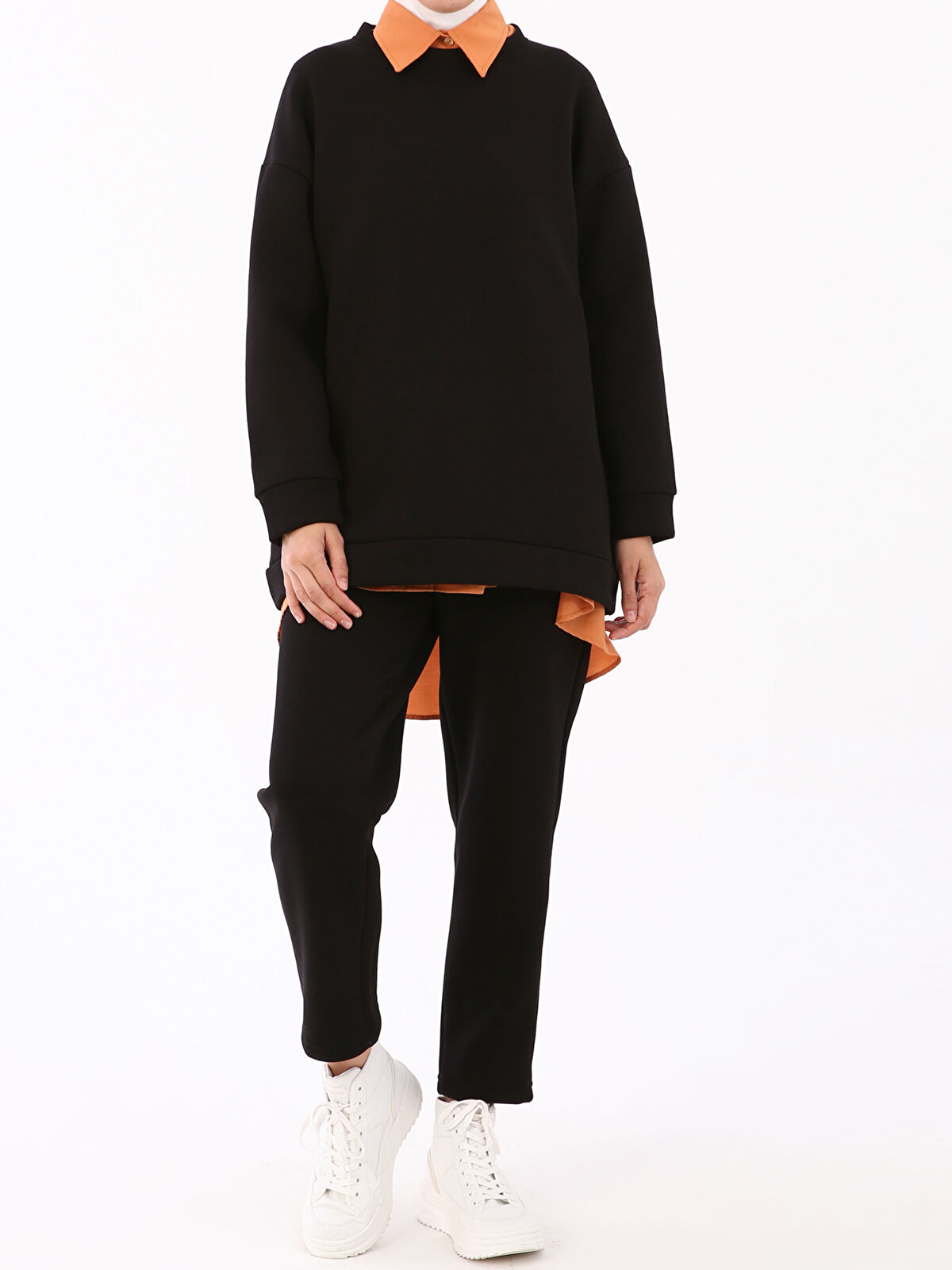 Allday Bisiklet Yaka Düz Uzun Kollu Polar Kadın Sweatshirt ve Eşofman Altı Takım Allday Bisiklet Yaka Düz Uzun Kollu Polar Kadın Sweatshirt ve Eşofman Altı Takım