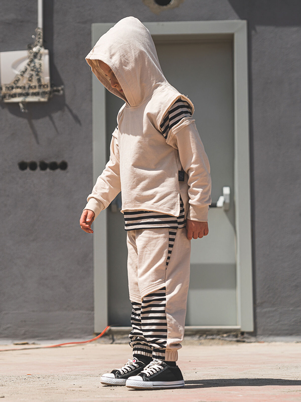 Moi Noi Bisiklet Yaka Desenli Uzun Kollu Unisex Bebek 3'lü Takım