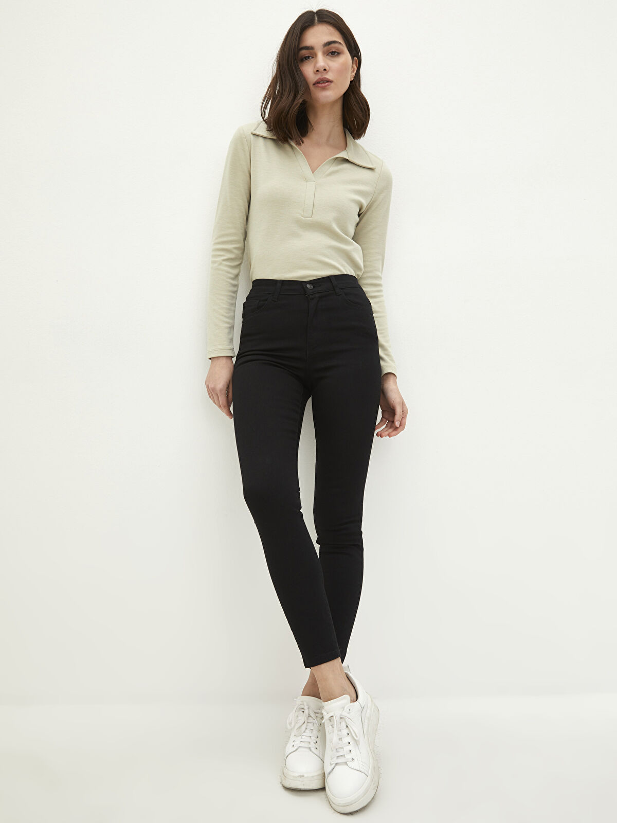 Yüksek Bel Süper Skinny Fit Cep Detaylı Kadın Rodeo Jean Pantolon