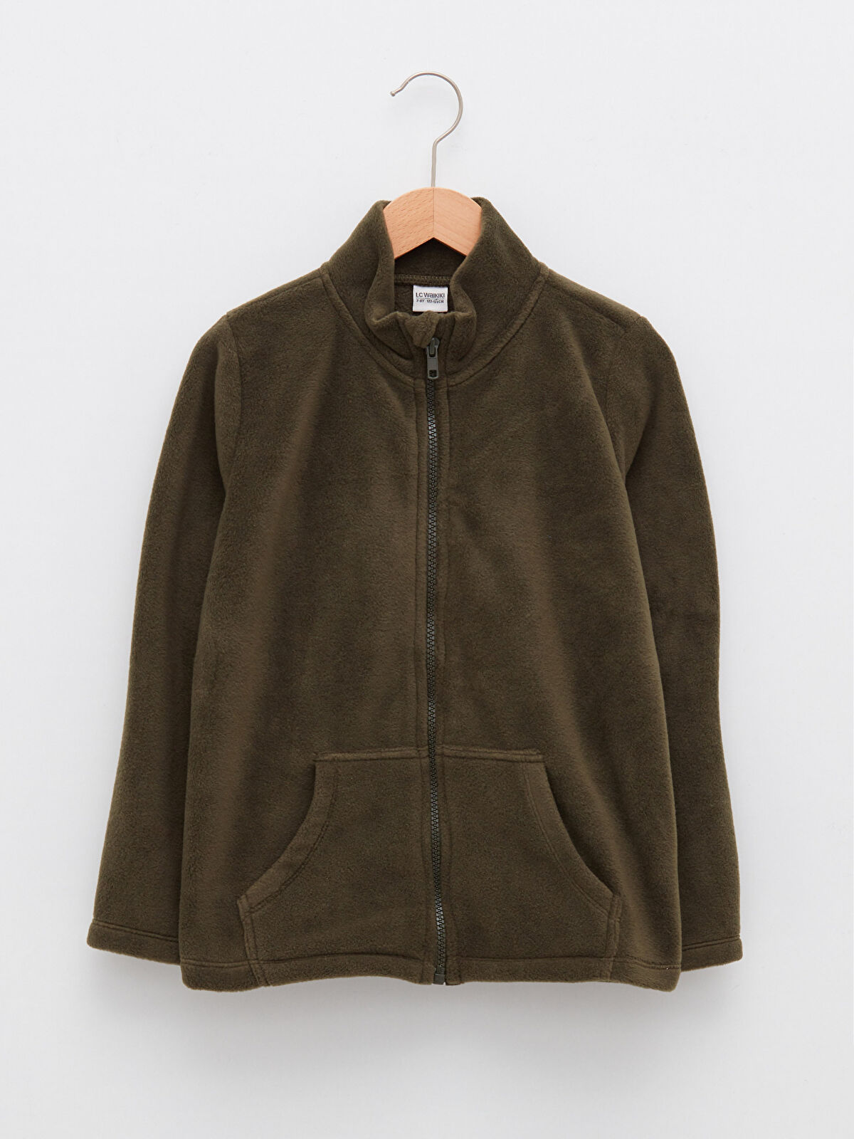 Dik Yaka Basic Uzun Kollu Polar Kız Çocuk Fermuarlı Sweatshirt