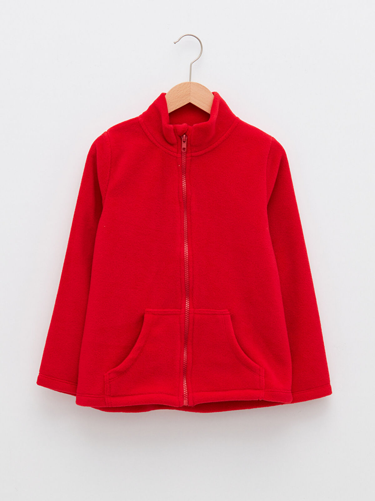 Dik Yaka Basic Uzun Kollu Polar Kız Çocuk Fermuarlı Sweatshirt