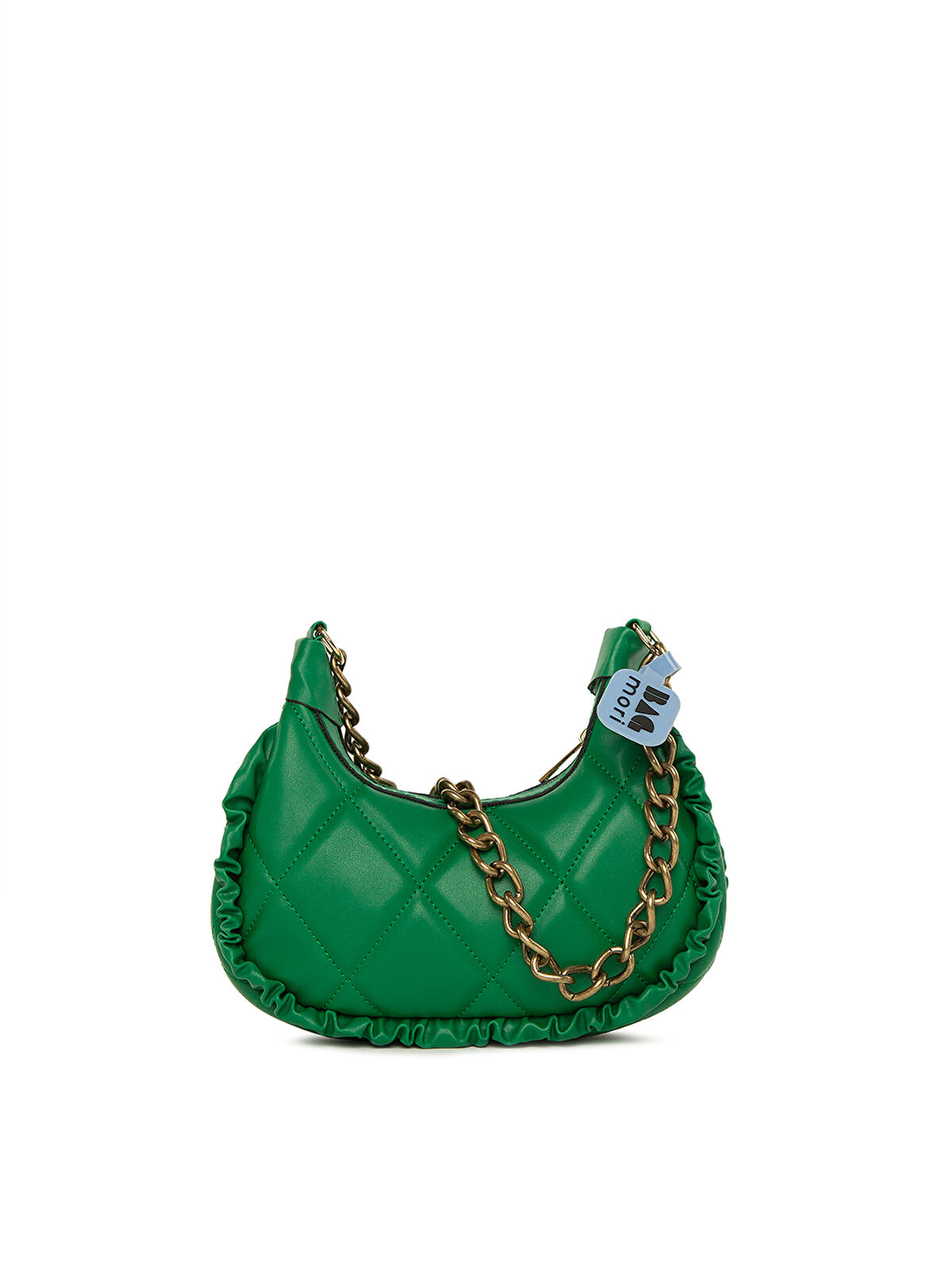 Bagmori Haki Kapitone Nakışlı Pilili Kadın Baget