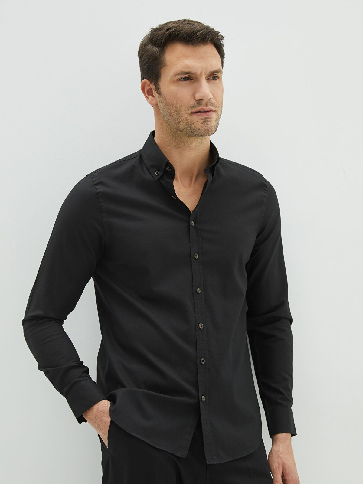 LCW BASIC Slim Fit Uzun Kollu Oxford Erkek Gömlek