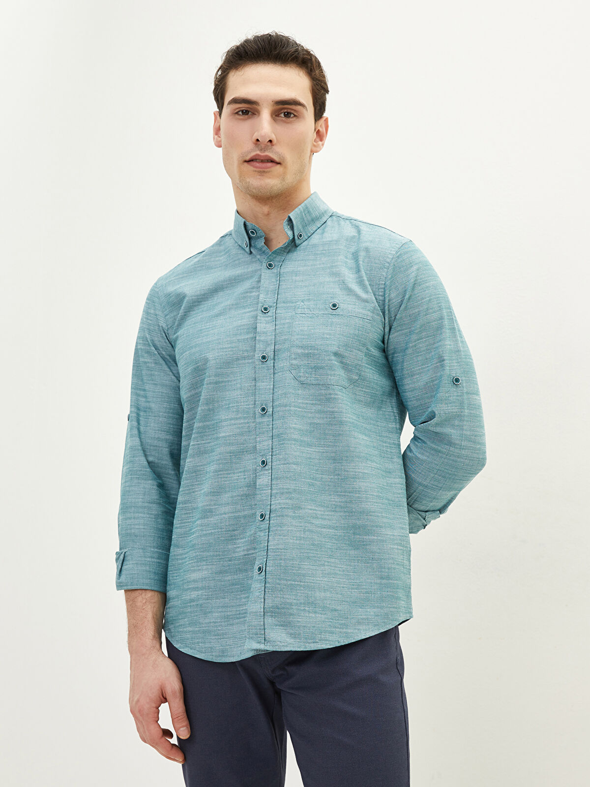 LCW BASIC Regular Fit Uzun Kollu Poplin Erkek Gömlek