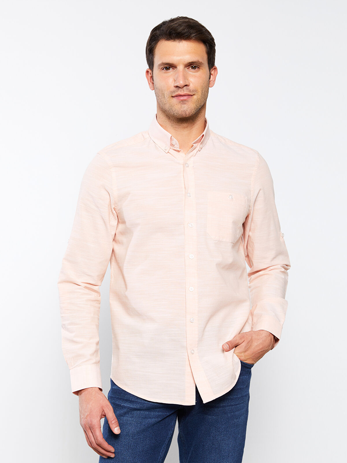 LCW BASIC Regular Fit Uzun Kollu Poplin Erkek Gömlek LCW BASIC Regular Fit Uzun Kollu Poplin Erkek Gömlek