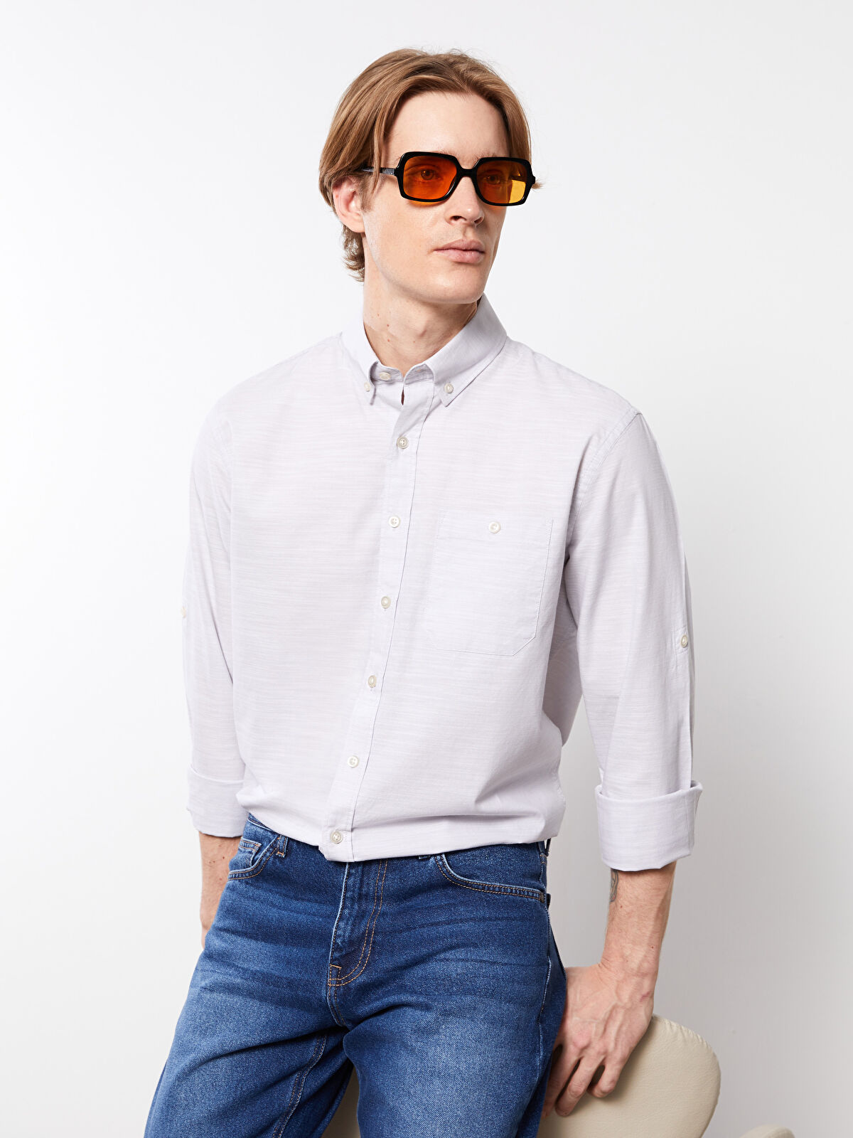LCW BASIC Regular Fit Uzun Kollu Poplin Erkek Gömlek LCW BASIC Regular Fit Uzun Kollu Poplin Erkek Gömlek