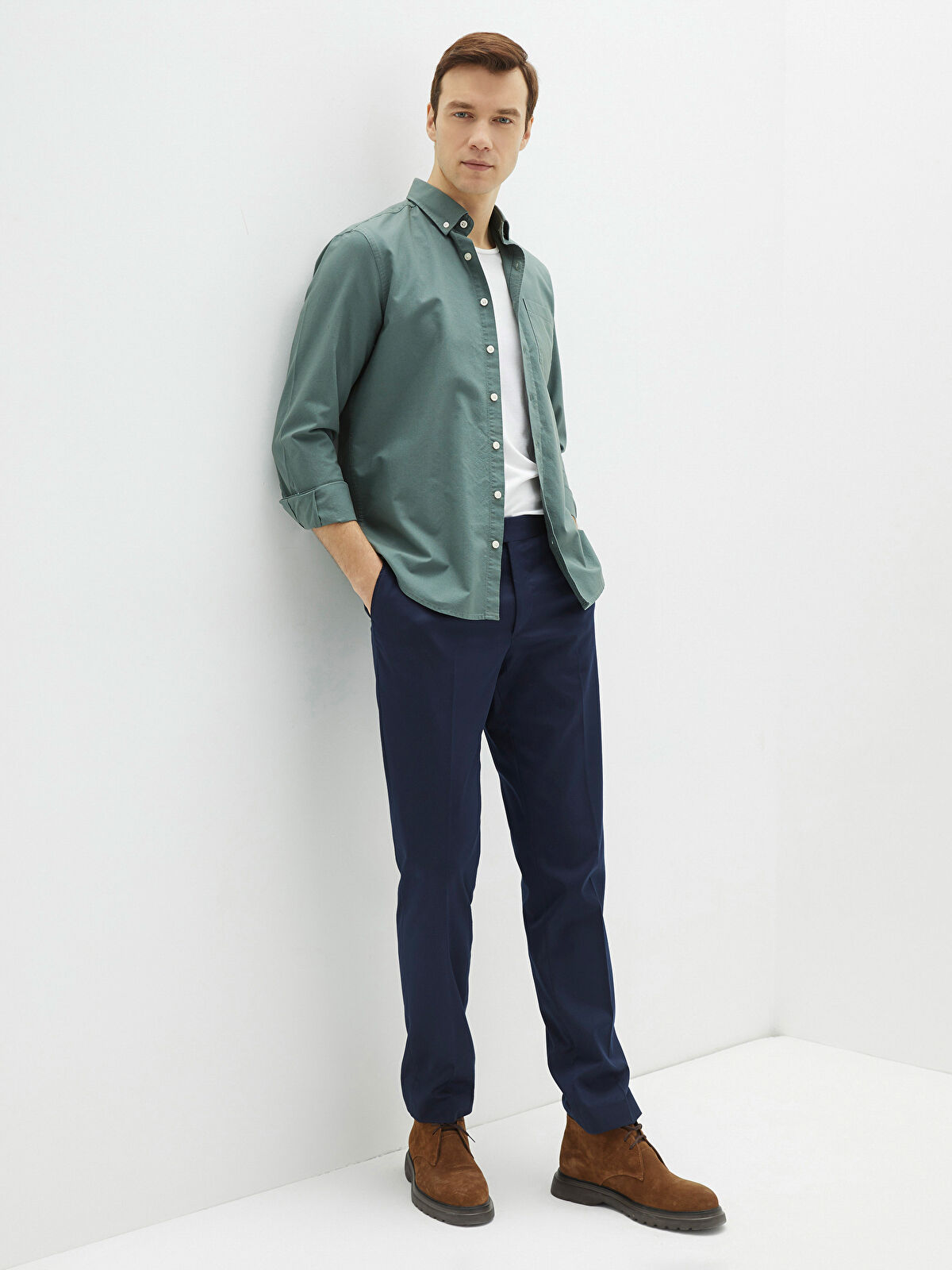 LCW BASIC Regular Fit Uzun Kollu Oxford Erkek Gömlek