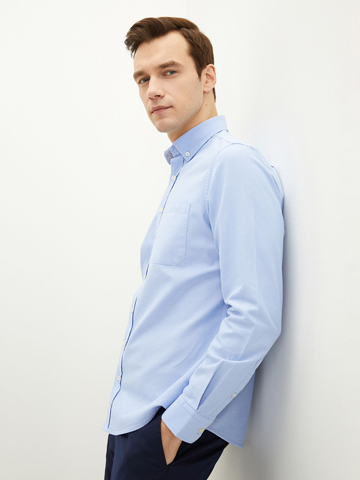 LCW BASIC Regular Fit Uzun Kollu Oxford Erkek Gömlek