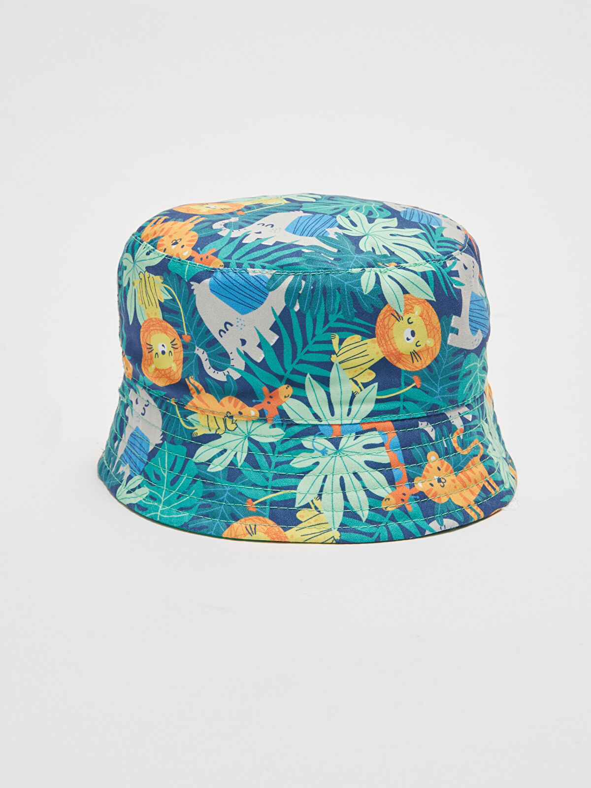 Desenli Poplin Erkek Bebek Şapka