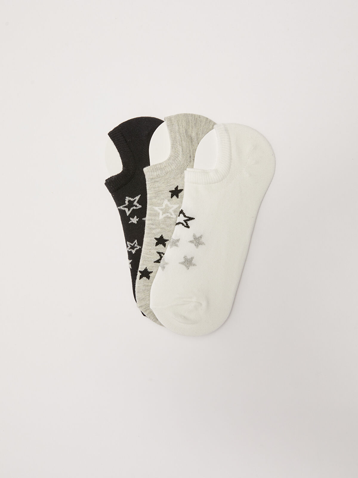 LCW DREAM Orta Kalınlık Pamuklu Kadın 3'lü Paket Patik Çorap