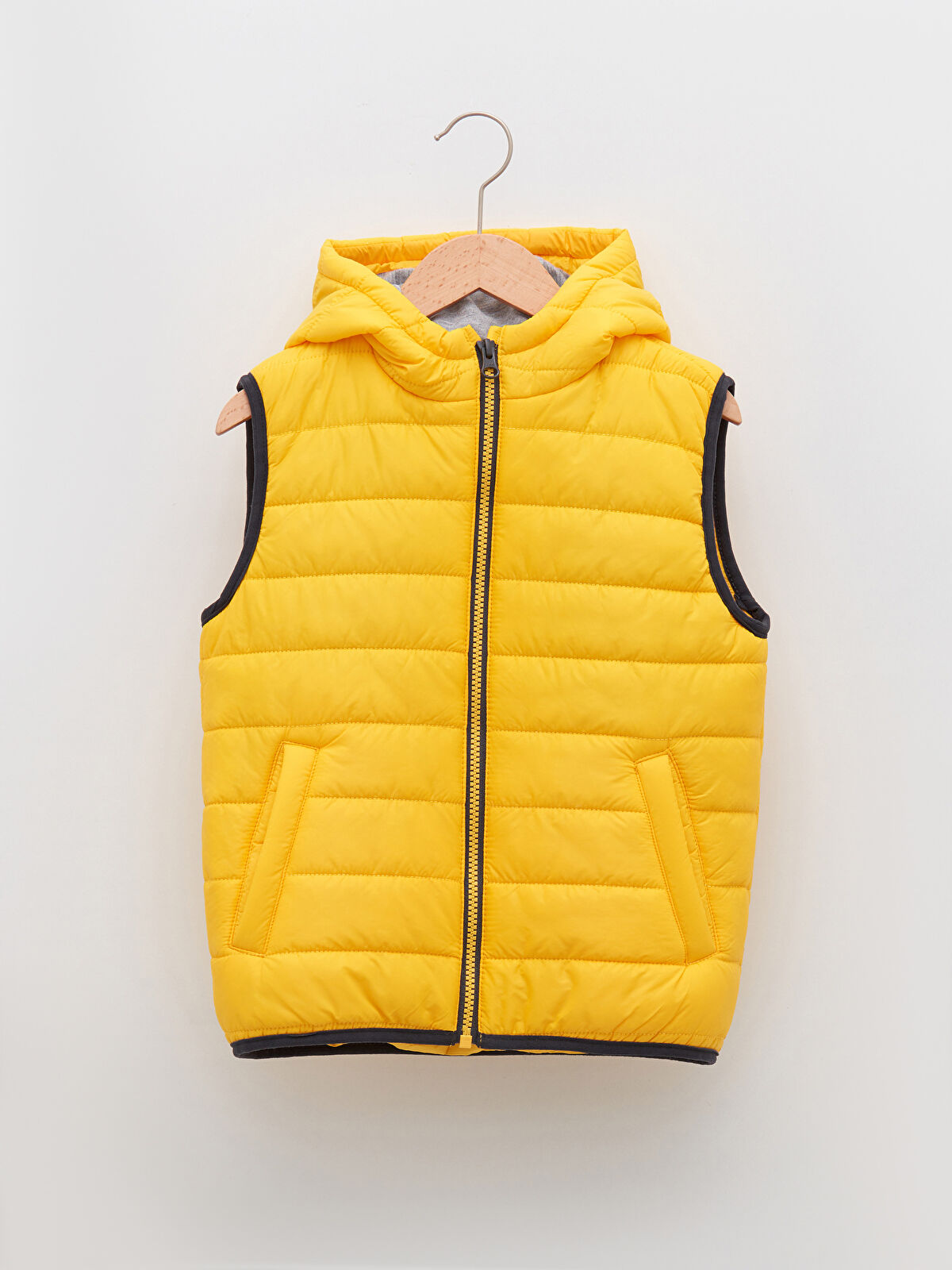 Kapüşonlu Basic Erkek Çocuk Fermuarlı Şişme Yelek