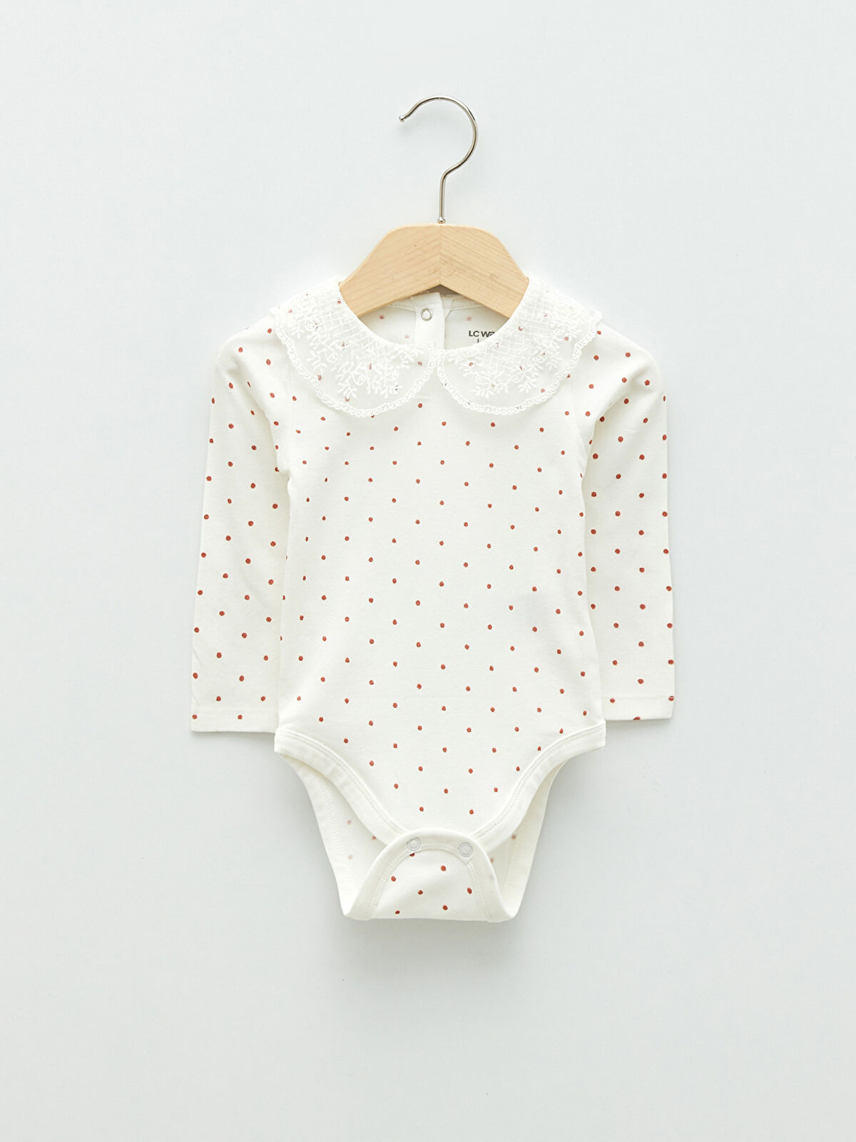 Bebe Yaka Uzun Kollu Desenli Kız Bebek Tişört