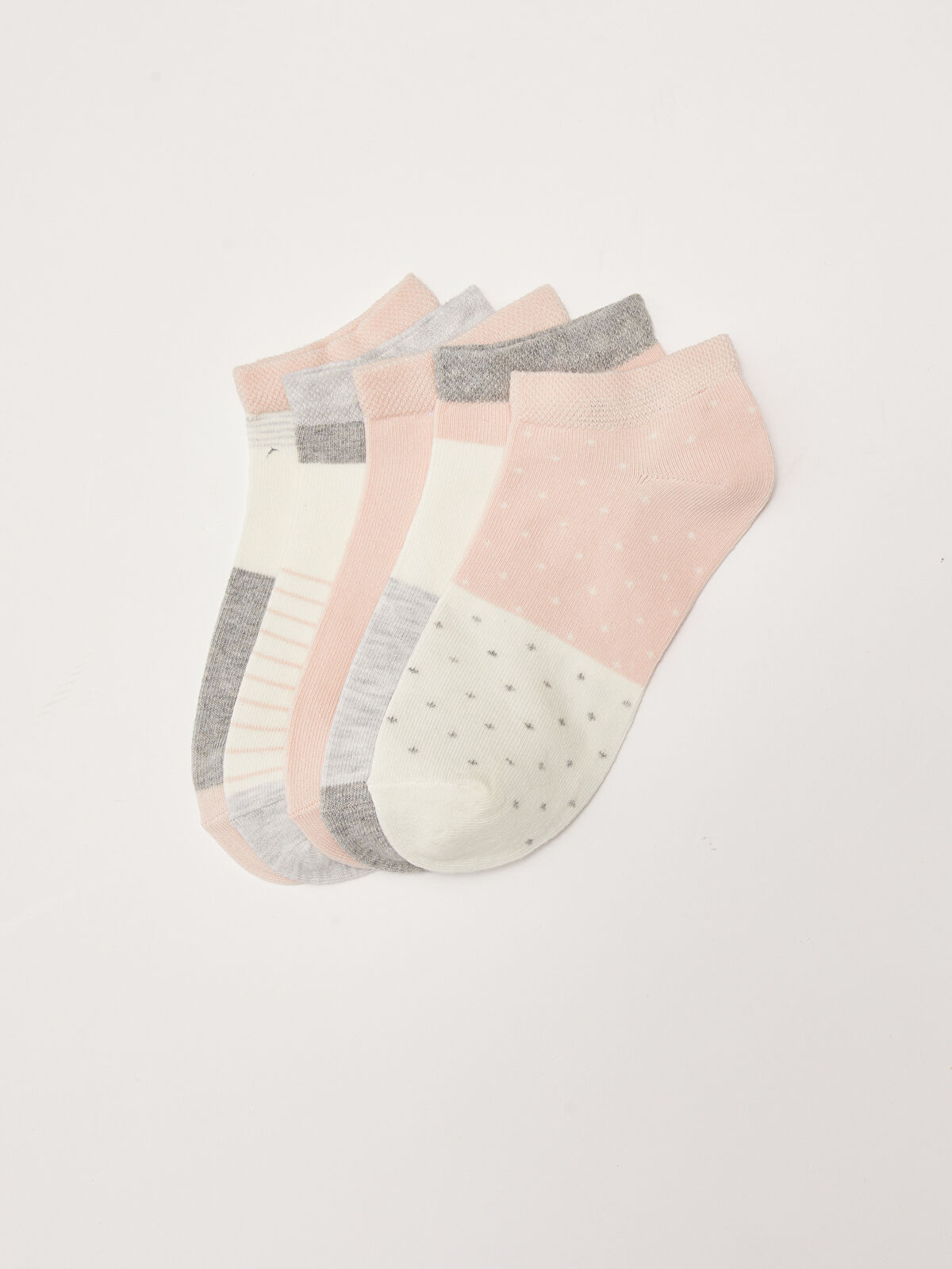 LCW DREAM Renk Bloklu Kadın Patik Çorap 5'li Paket