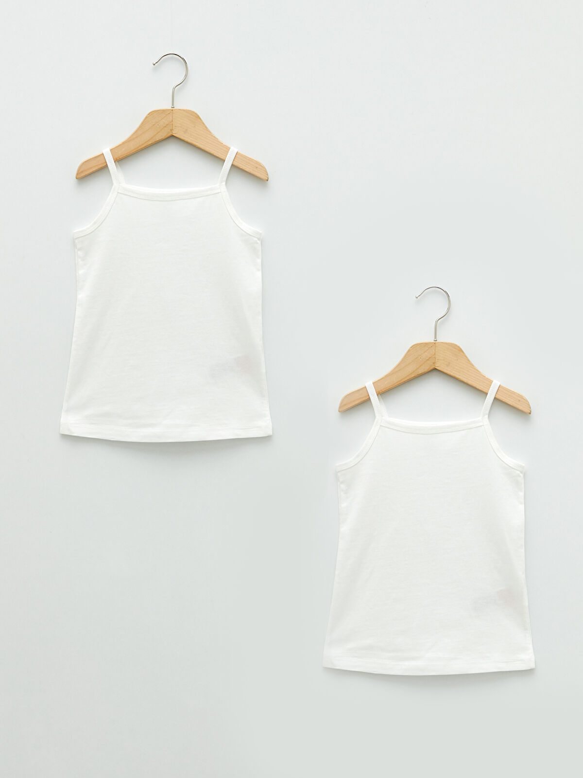 Kare Yaka Askılı Basic Pamuklu Kız Bebek Atlet 2'li