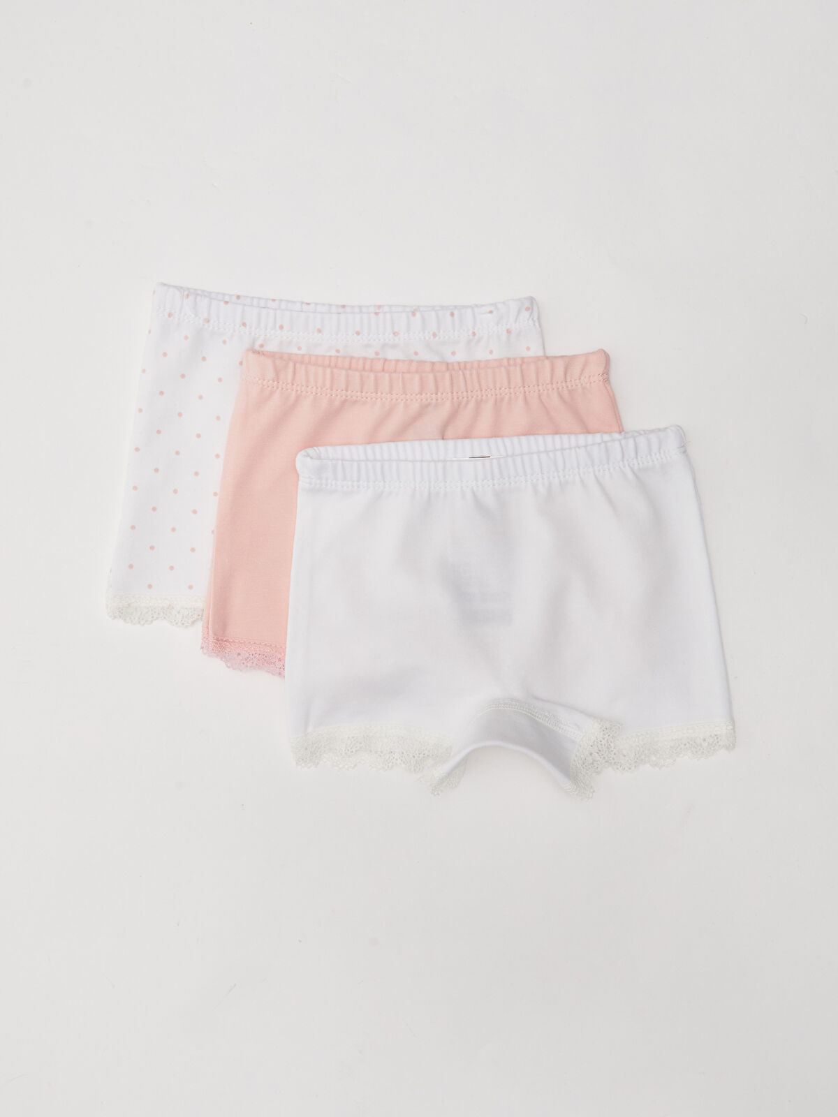 Beli Lastikli Pamuklu Kız Bebek Boxer 3'lü