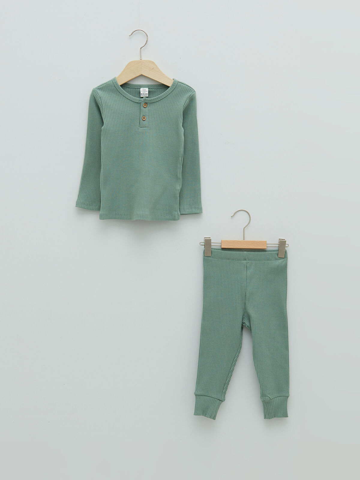 Bisiklet Yaka Uzun Kol Basic Kız Bebek Pijama Takımı