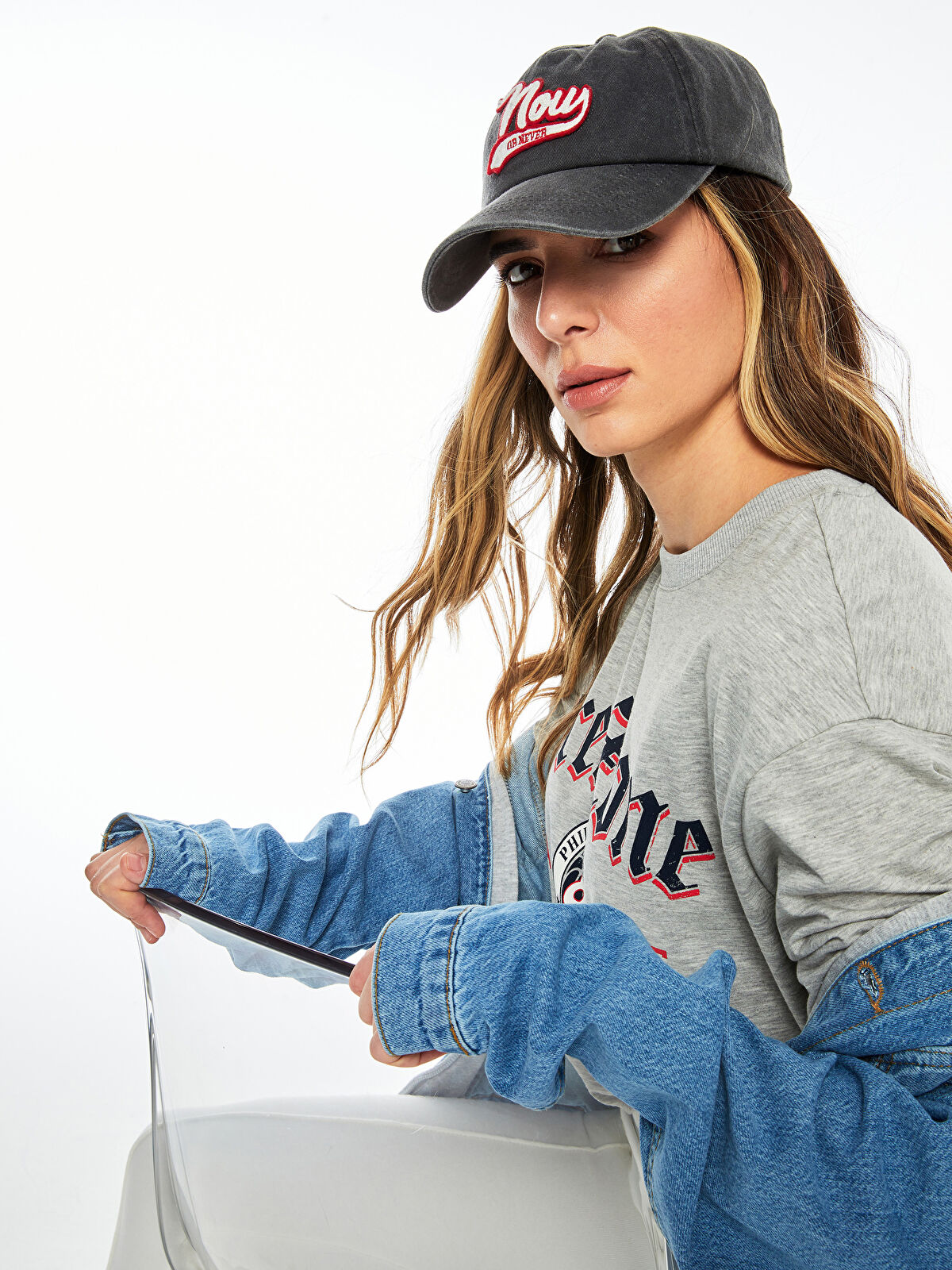 Yazı Aplikeli Gabardin Kadın Kep Şapka