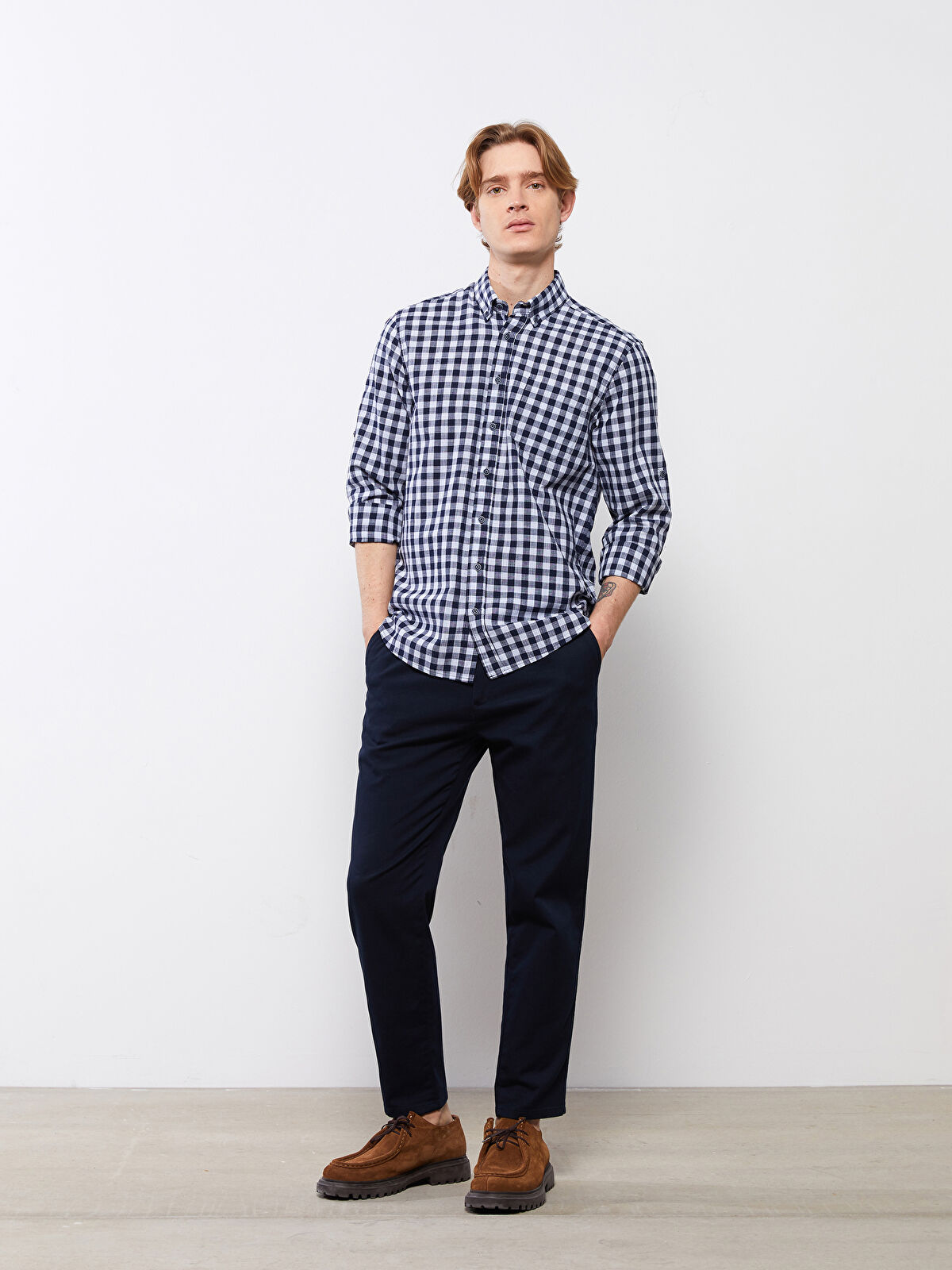 LCW CLASSIC Regular Fit Uzun Kollu Ekose Poplin Erkek Gömlek