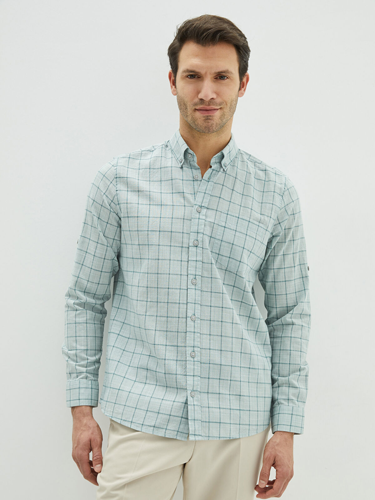 LCW CLASSIC Regular Fit Uzun Kollu Ekose Poplin Erkek Gömlek