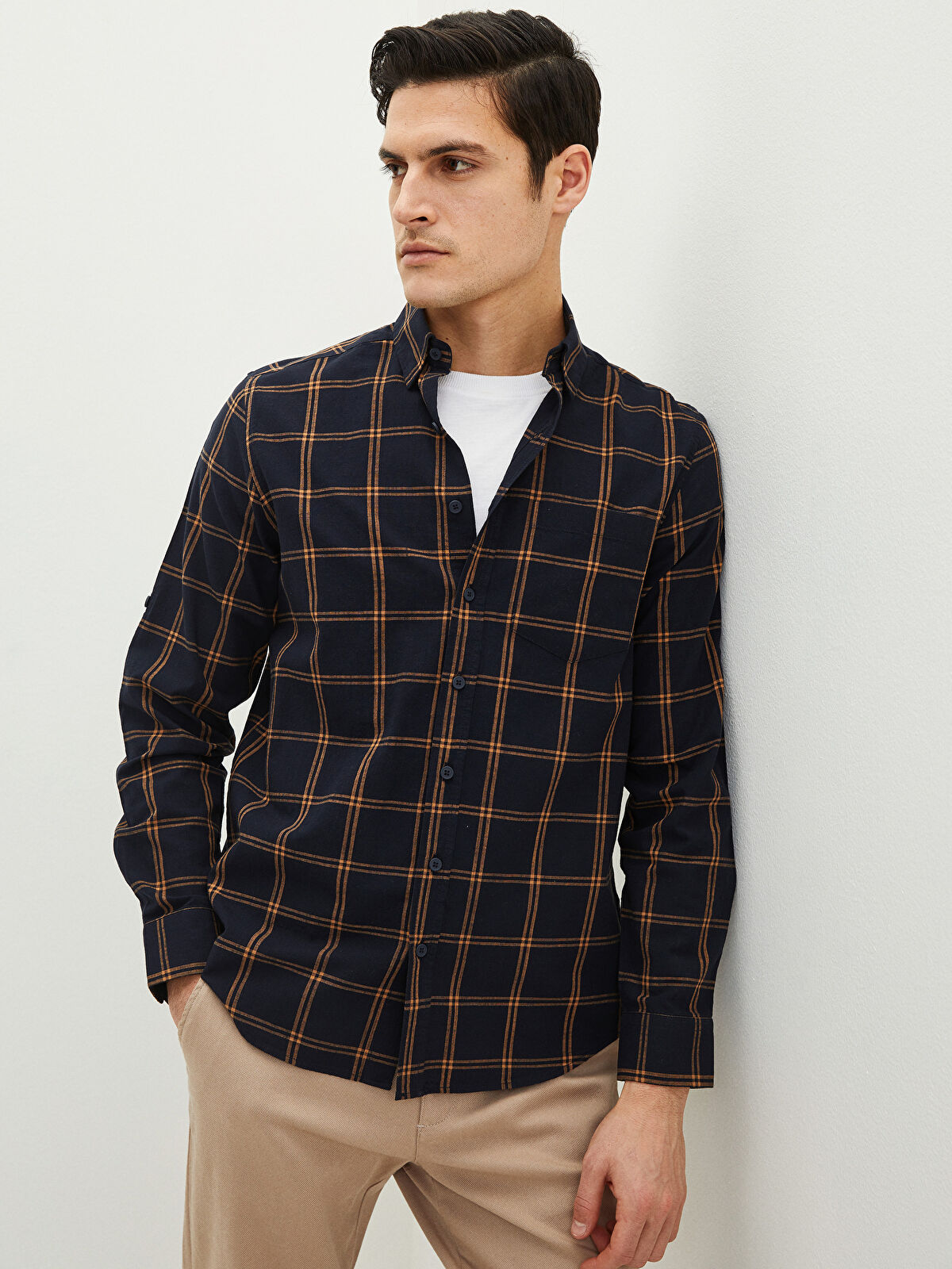 LCW CLASSIC Regular Fit Uzun Kollu Ekose Poplin Erkek Gömlek