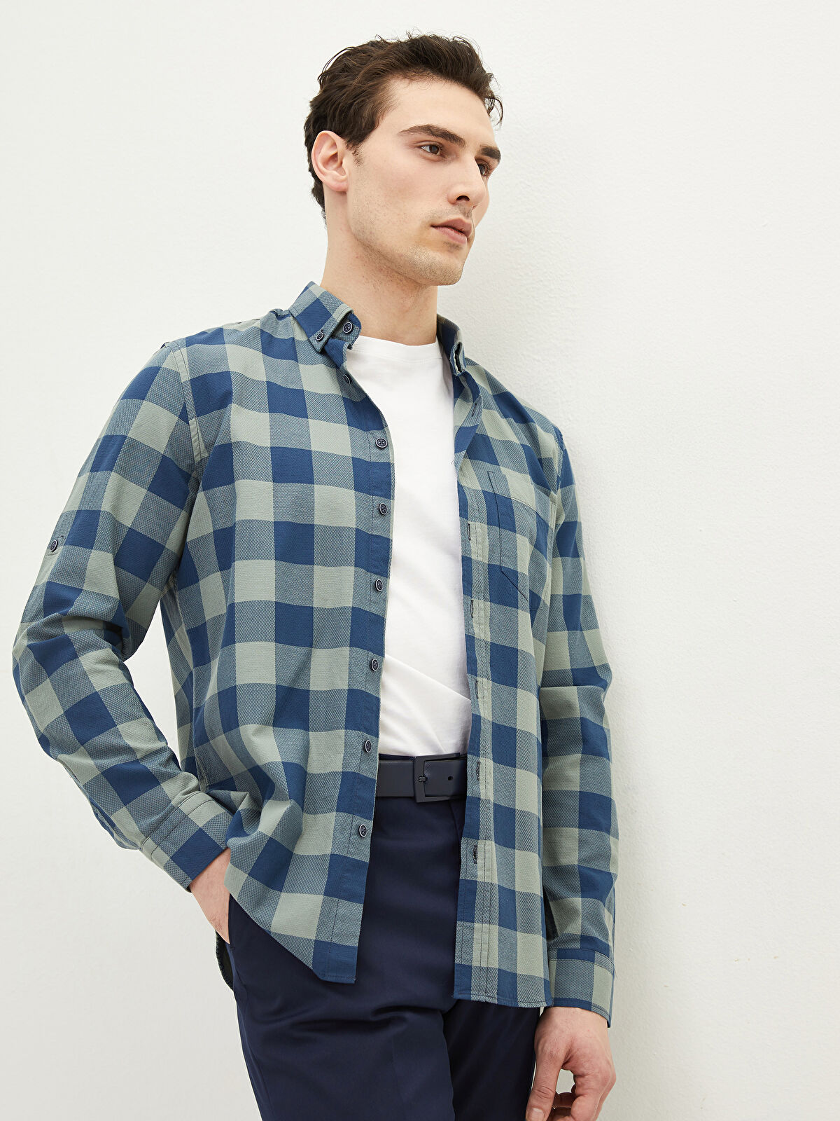 LCW CLASSIC Regular Fit Uzun Kollu Armürlü Erkek Gömlek