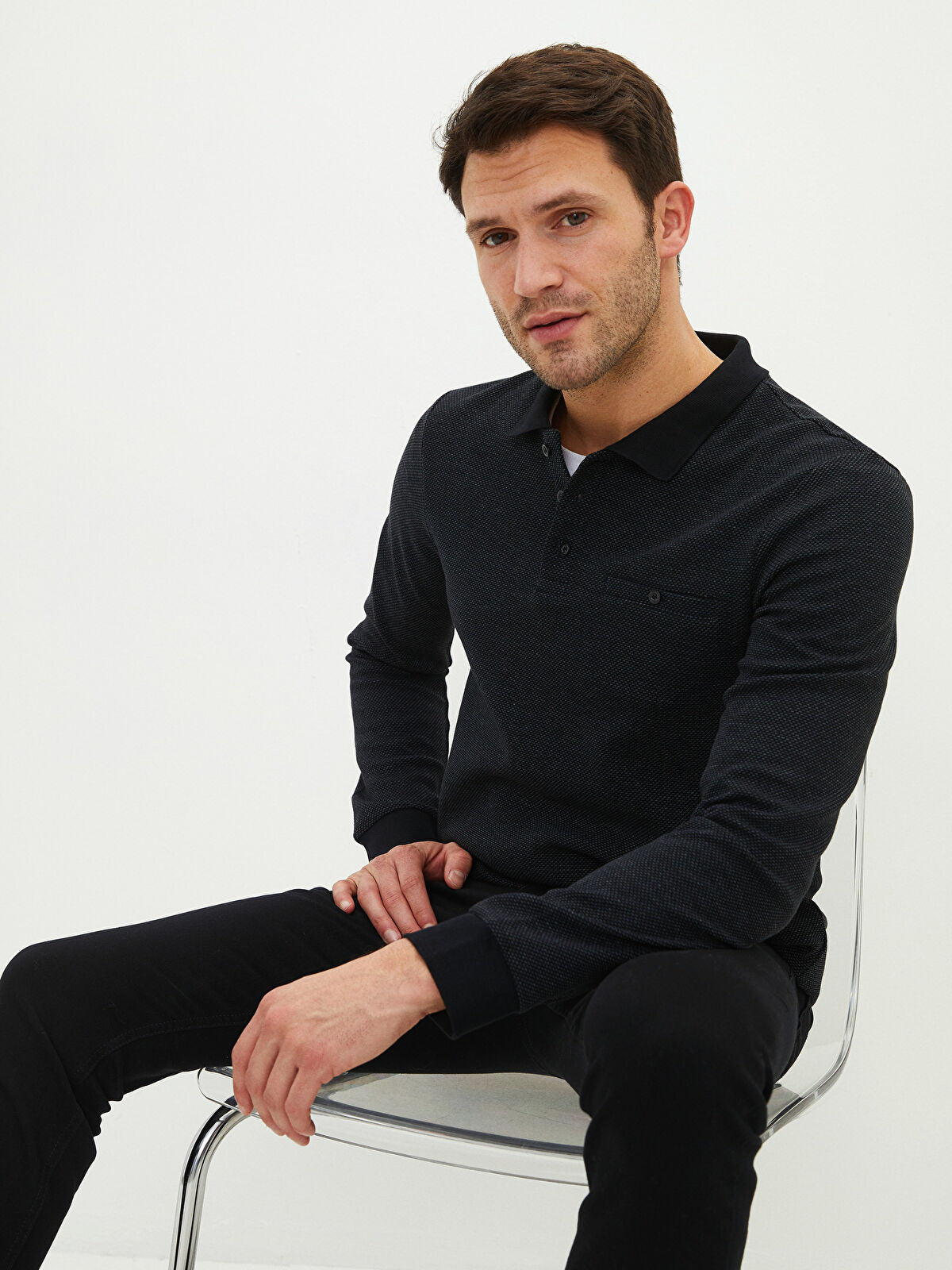 LCW CLASSIC Polo Yaka Uzun Kollu Erkek Tişört