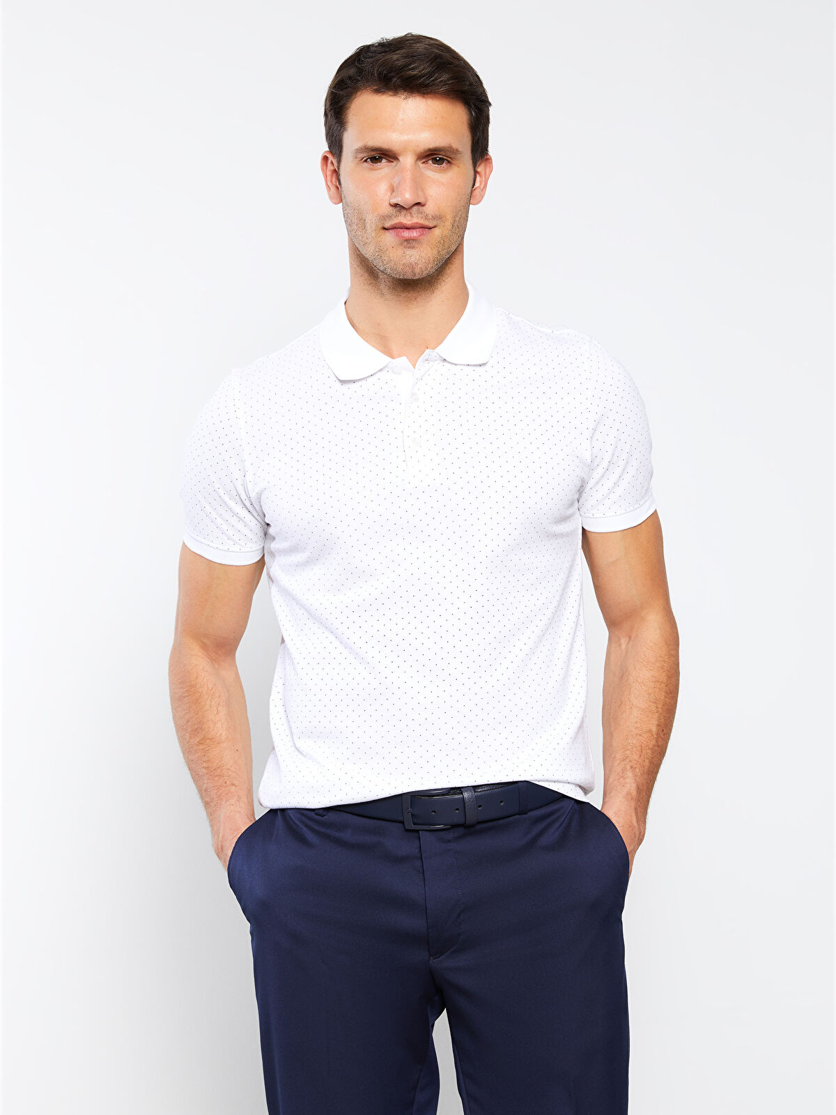 LCW CLASSIC Polo Yaka Kısa Kollu Desenli Erkek Tişört