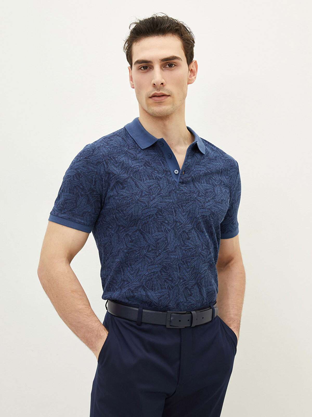 LCW CLASSIC Polo Yaka Kısa Kollu Desenli Erkek Tişört