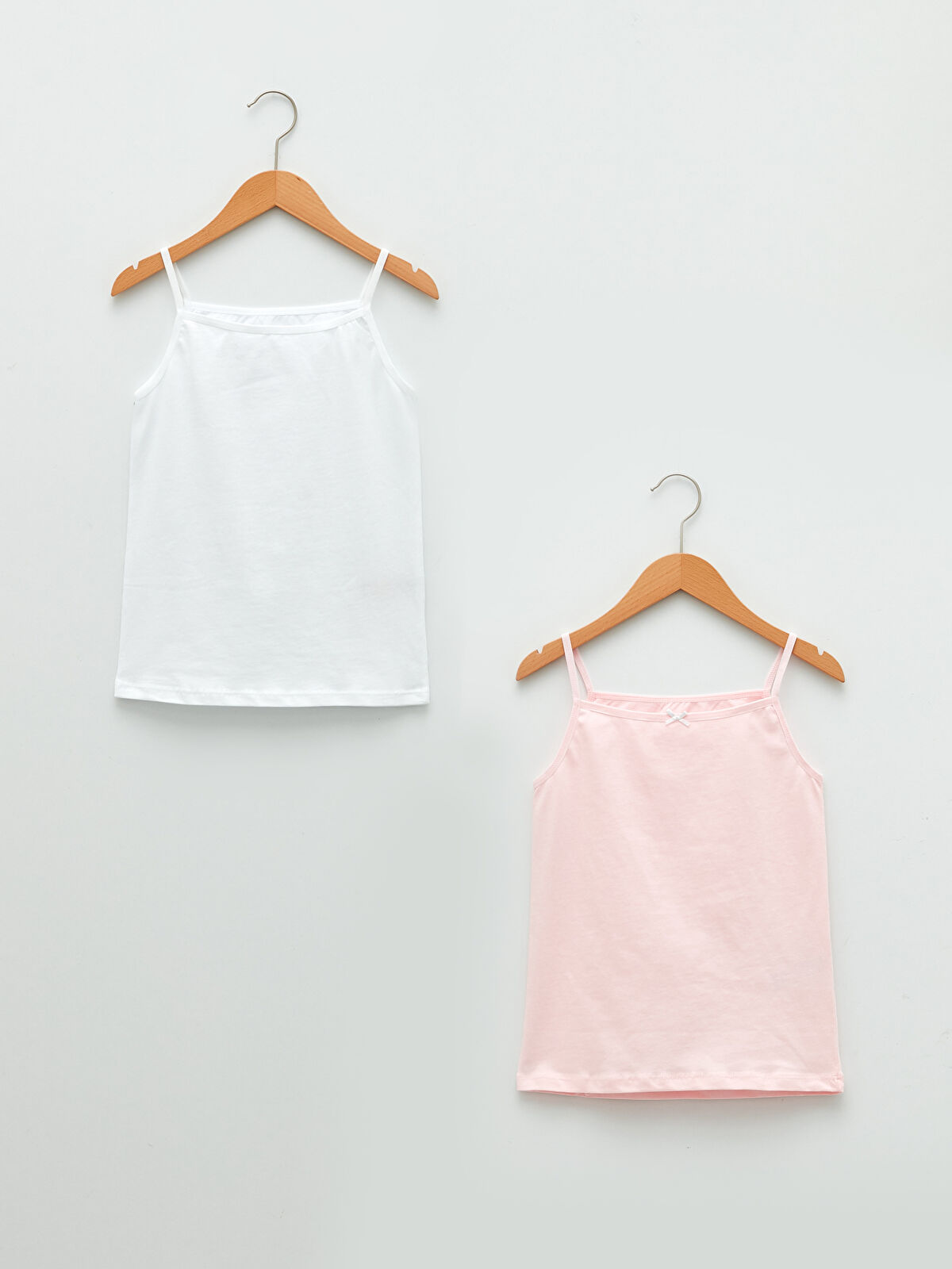 Kare Yaka Basic Askılı Pamuklu Kız Çocuk Atlet 2'li