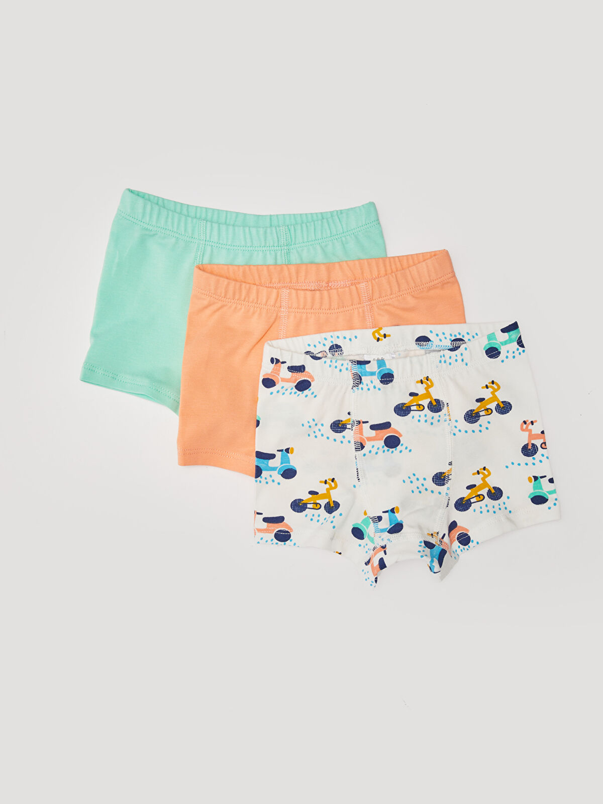 Beli Lastikli Pamuklu Erkek Bebek Boxer 3'lü