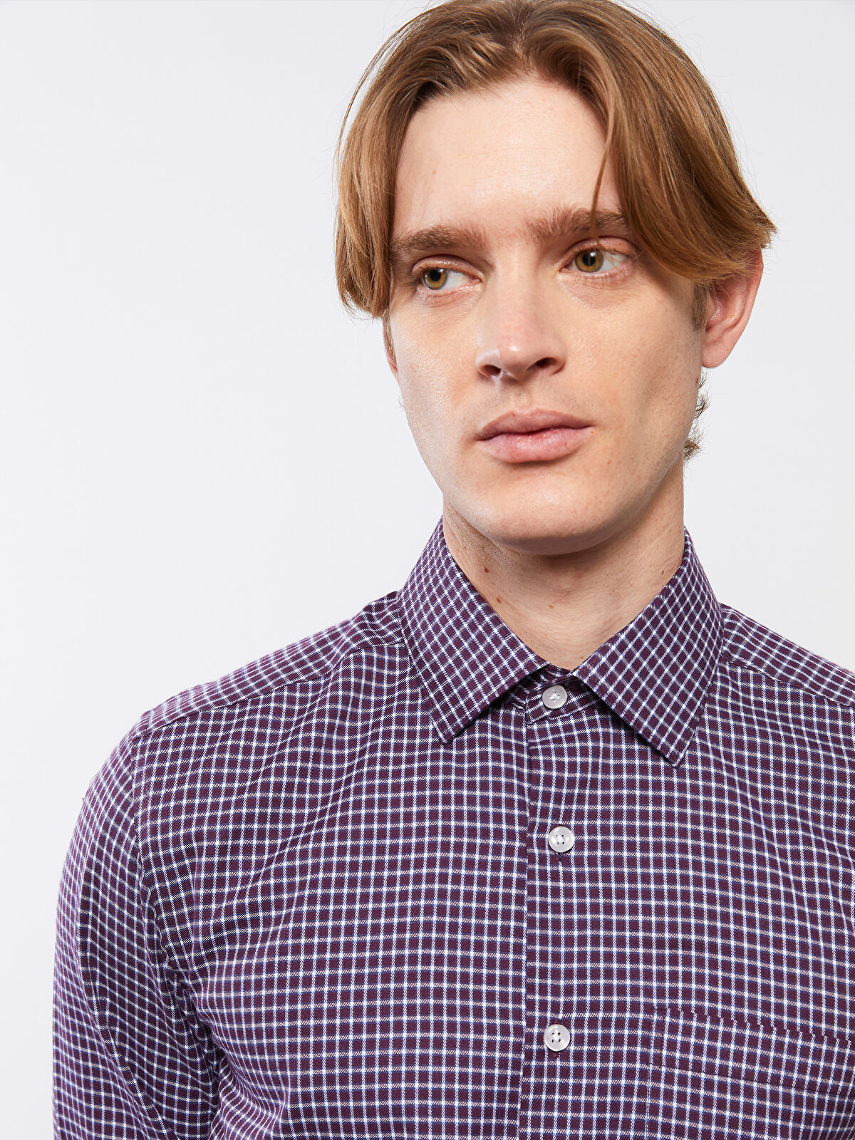 LCW FORMAL Regular Fit Uzun Kollu Ekose Gabardin Erkek Gömlek