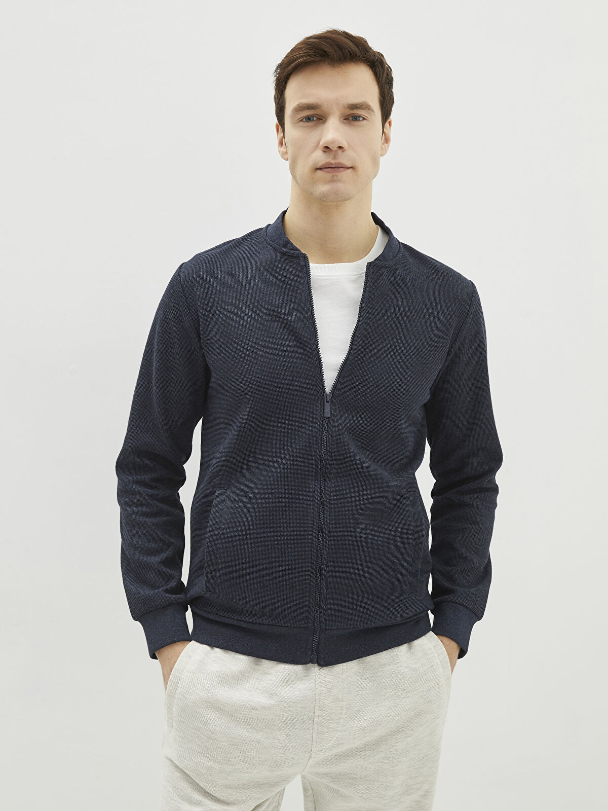 LCW CLASSIC Rahat Kalıp Kolej Yaka Uzun Kollu Erkek Spor Hırka