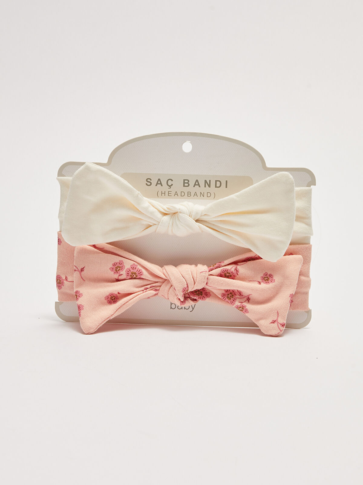 Fiyonk Detaylı Kız Bebek Saç Bandı 2'li