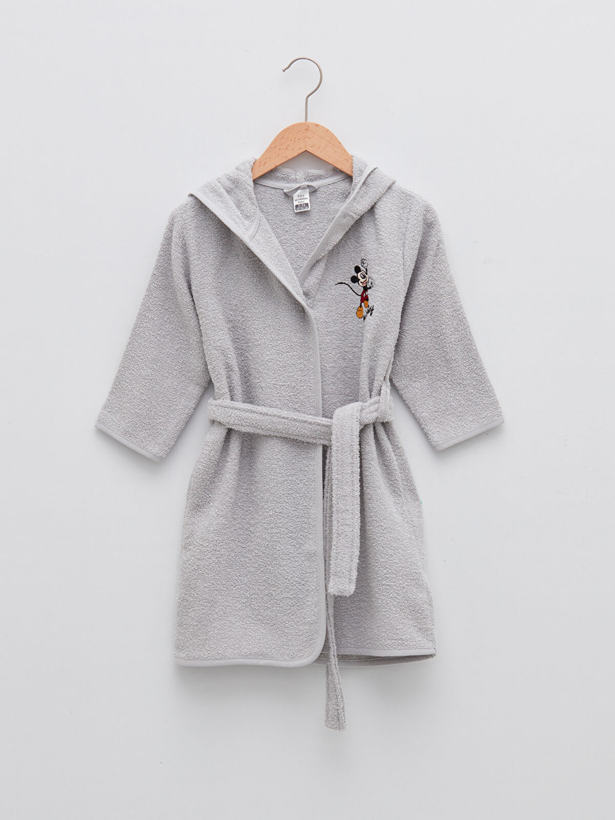 Kapüşonlu Mickey Mouse Nakışlı Erkek Bebek Bornoz Kapüşonlu Mickey Mouse Nakışlı Erkek Bebek Bornoz