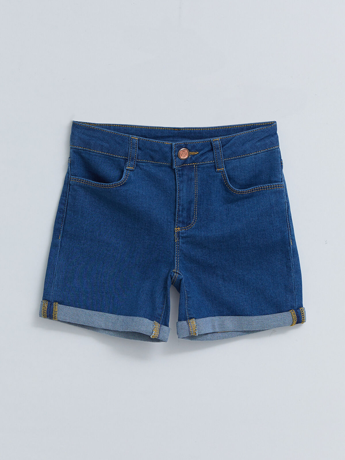 Basic Pamuklu Kız Çocuk Jean Şort