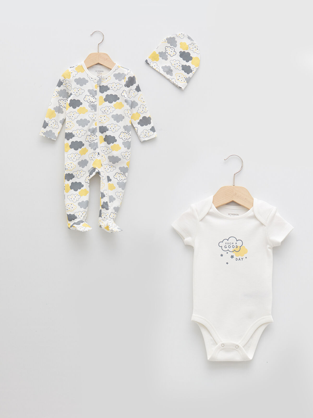 Bisiklet Yaka Baskılı Erkek Bebek Hastane Çıkış Seti 3'lü