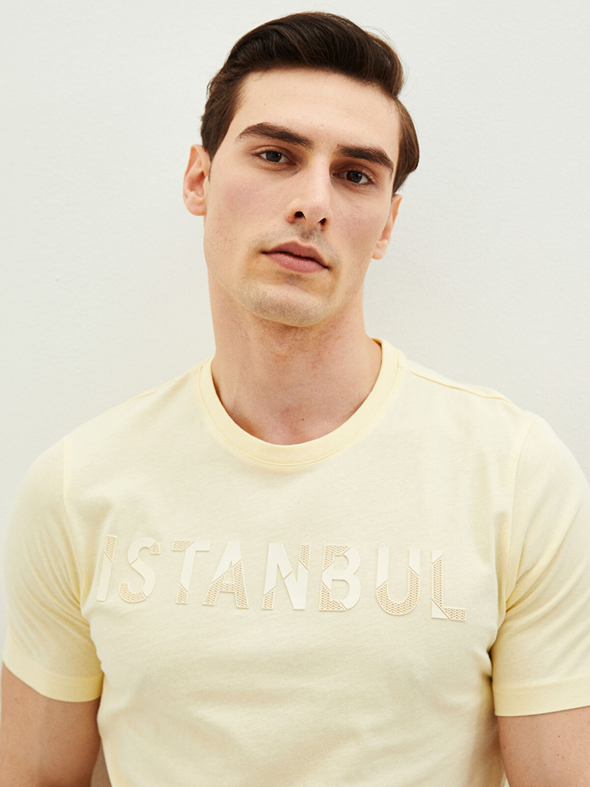 LCW CLASSIC Bisiklet Yaka Uzun Kollu İstanbul Baskılı Erkek Tişört