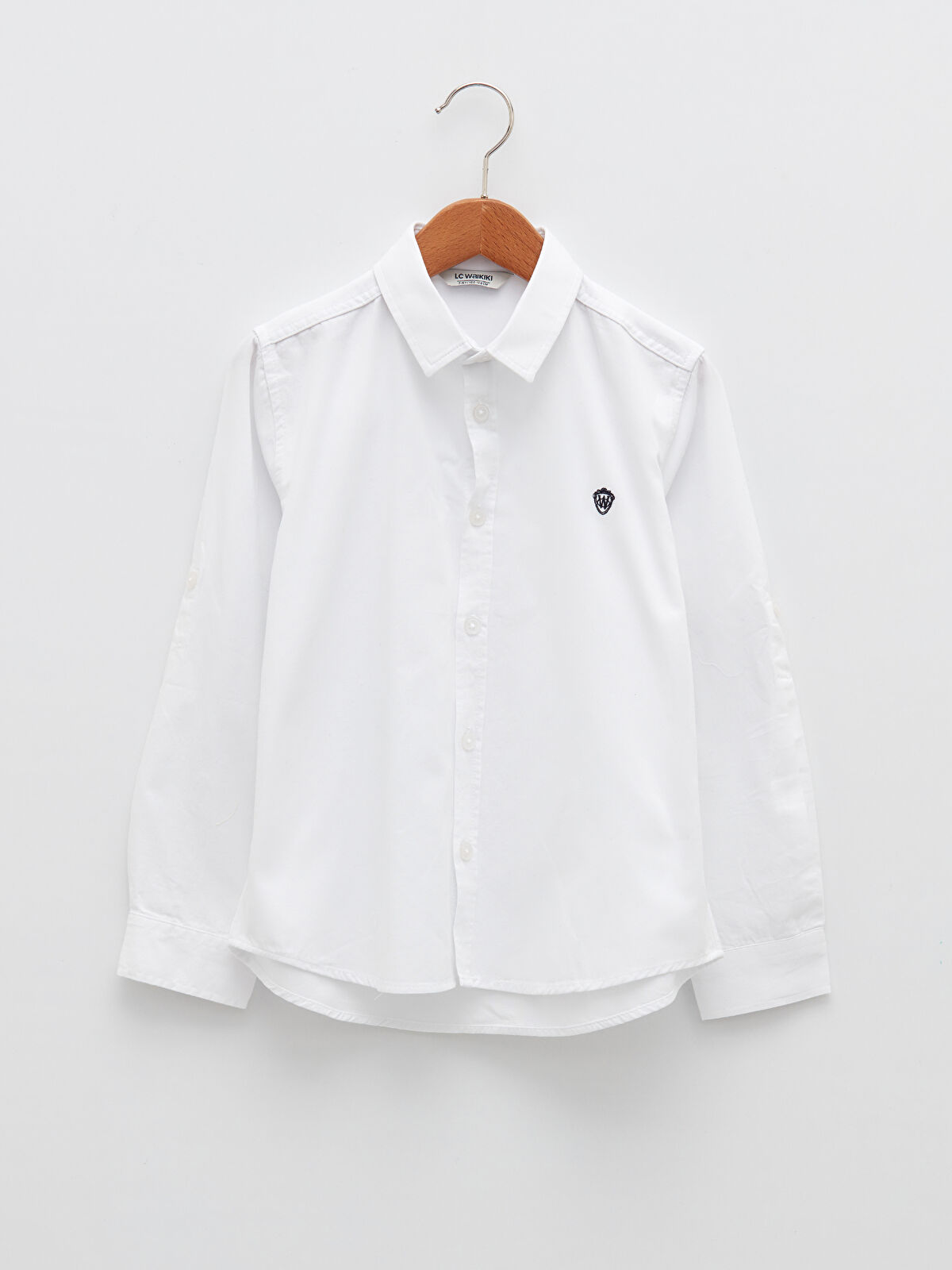 Nakış Detaylı Uzun Kollu Gabardin Erkek Çocuk Gömlek