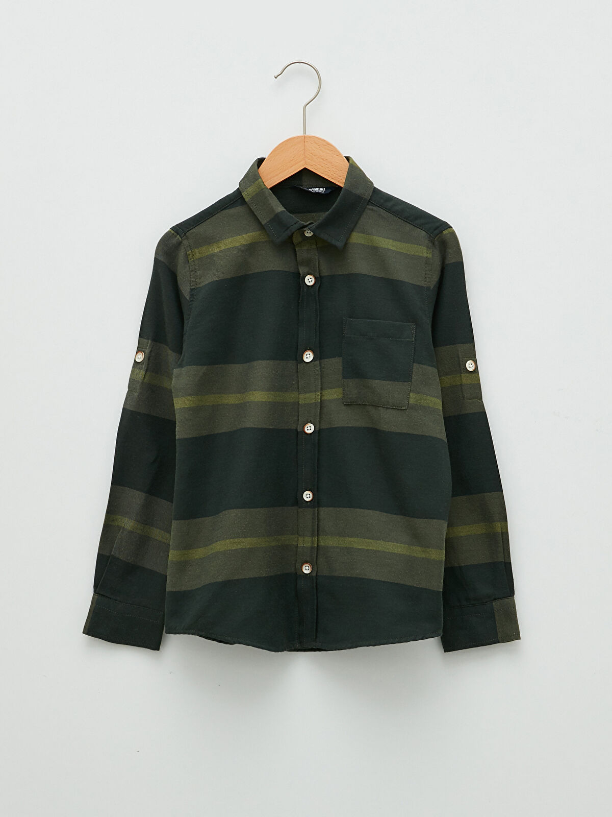 Renk Bloklu Uzun Kollu Gabardin Erkek Çocuk Gömlek