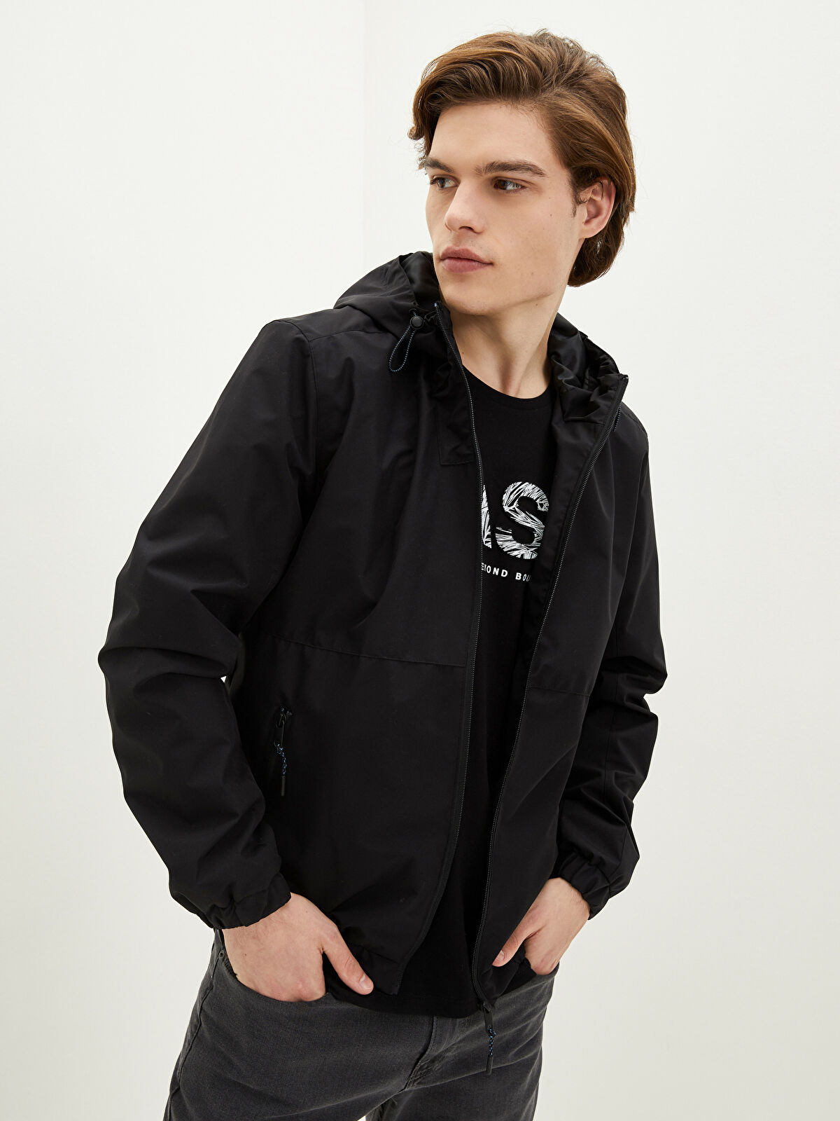 LCW CASUAL Standart Kalıp Kapüşonlu İnce Erkek Mont LCW CASUAL Standart Kalıp Kapüşonlu İnce Erkek Mont