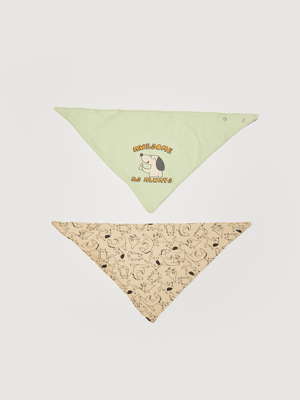 Baskılı Erkek Bebek Mama Önlüğü 2'li