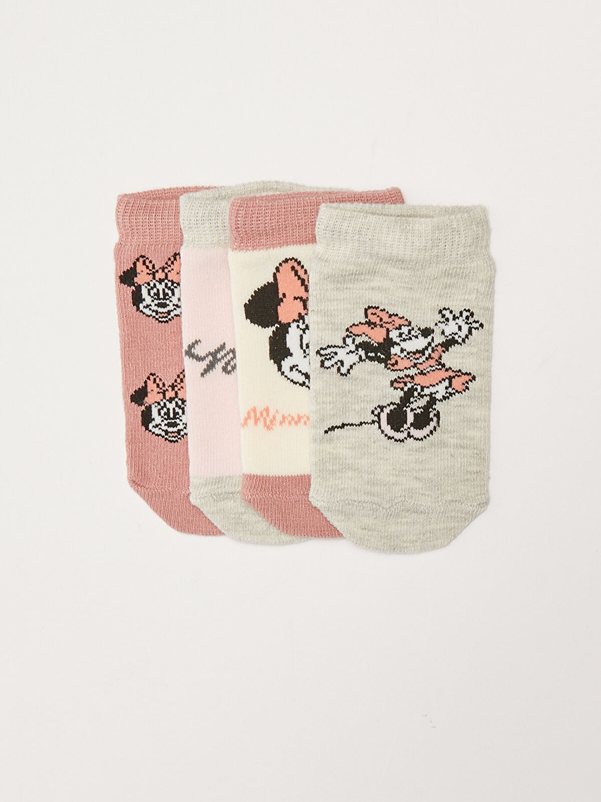 Minne Mouse Baskılı Kız Bebek Patik Çorap 4'lü